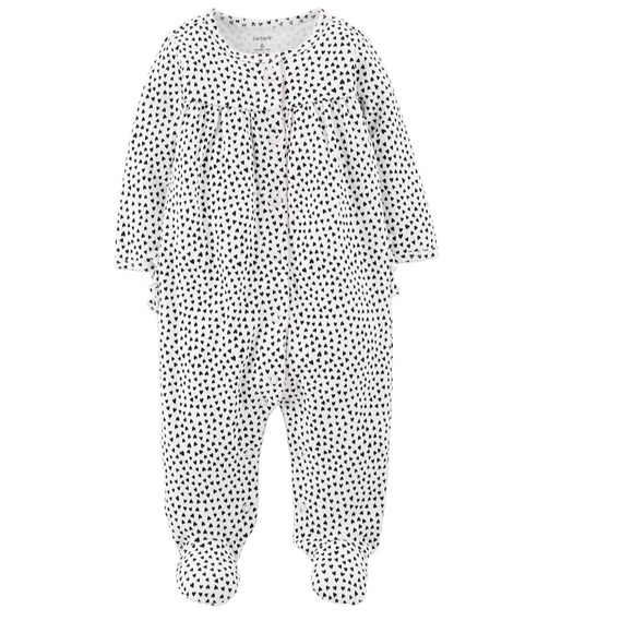 Carter's | One Pieces | Carters Heart Print Ruffle Sleeper | Poshmark